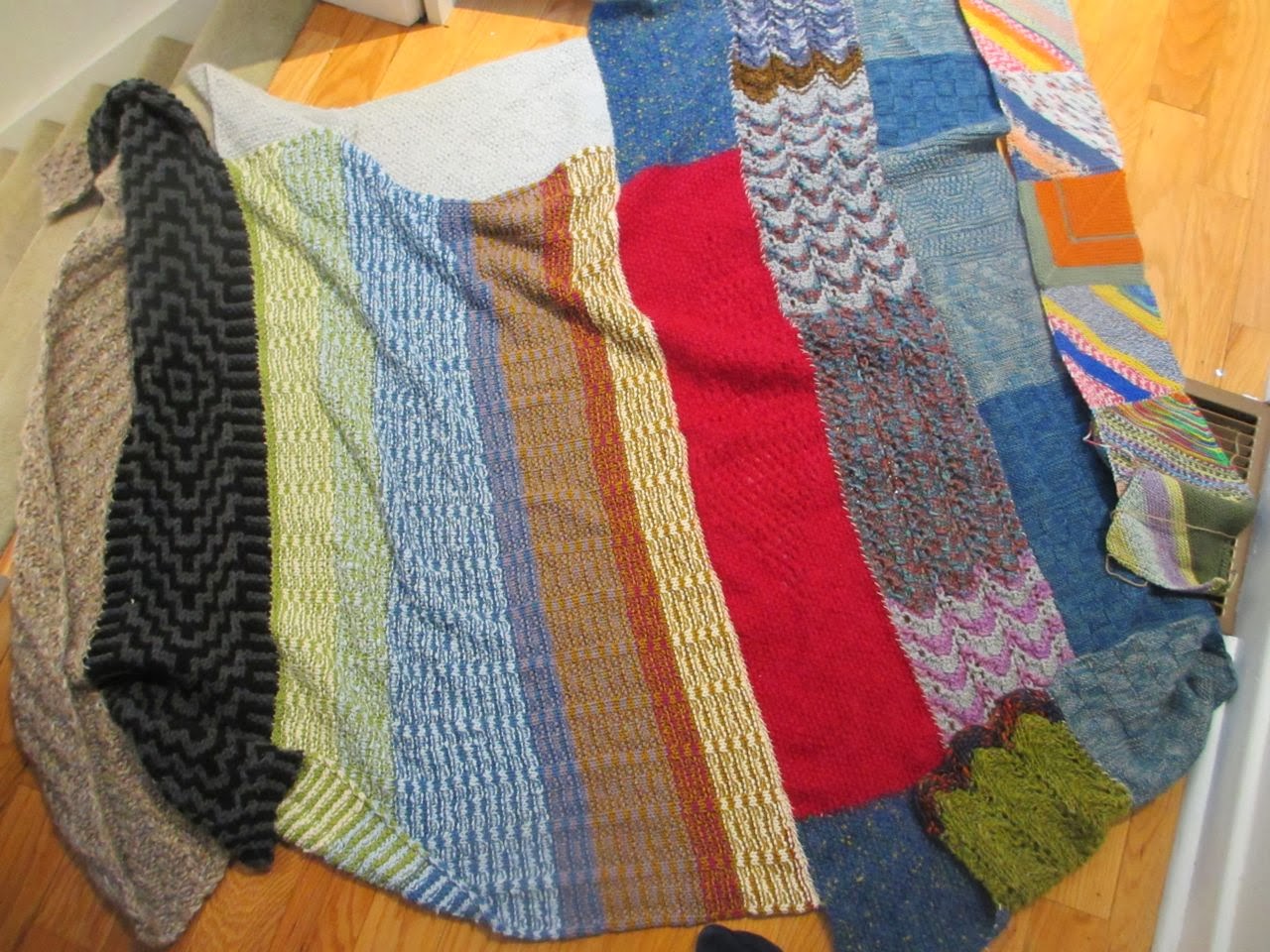 Knitting on the Cam: Part of the knitting pile