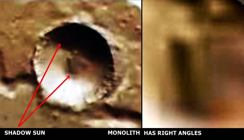 ESA Image Reveals Huge Monolith In Crater On Mars