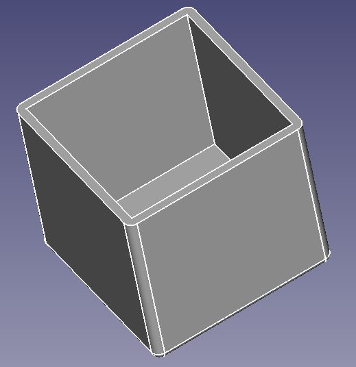 試行錯誤な日々: FreecCADでshell（蓋の無い、内側をくり抜いた箱）を作る方法