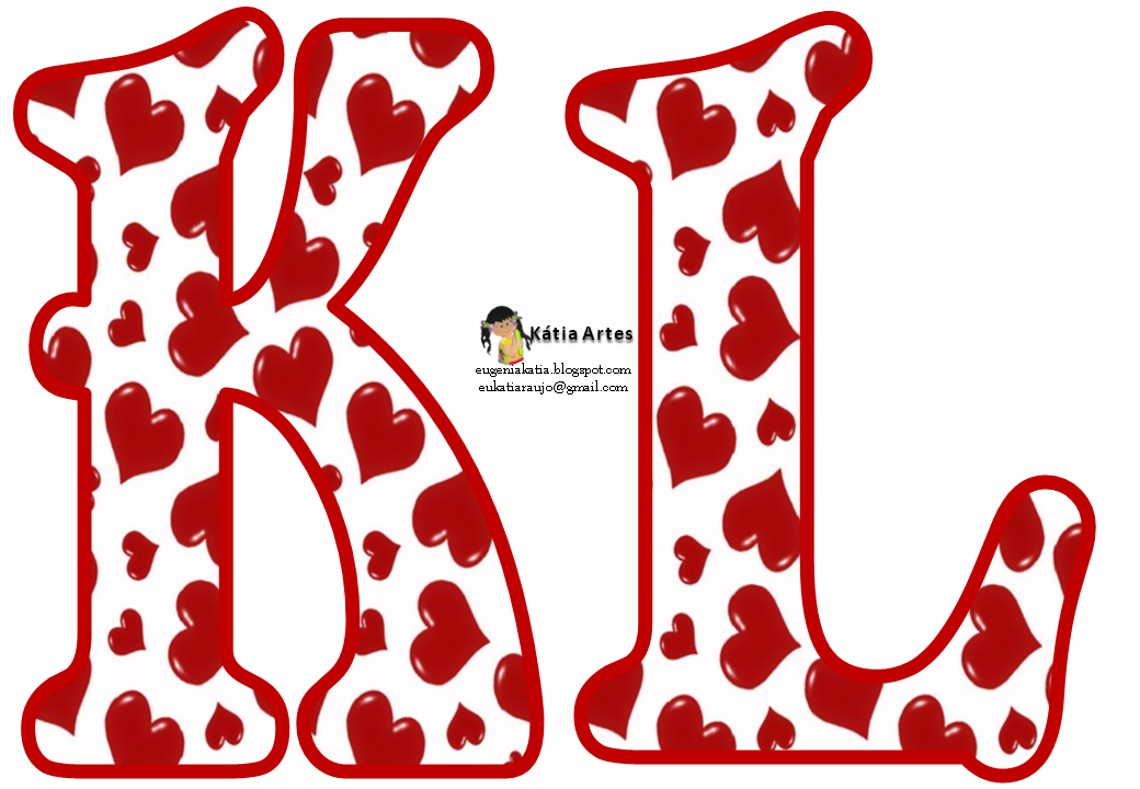 Alfabeto relleno con corazones rojos. - Oh my Alfabetos!