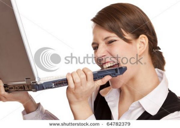 Boredom Crusher: Stock Photos Of Women Biting Laptops (And A Mouse ...
