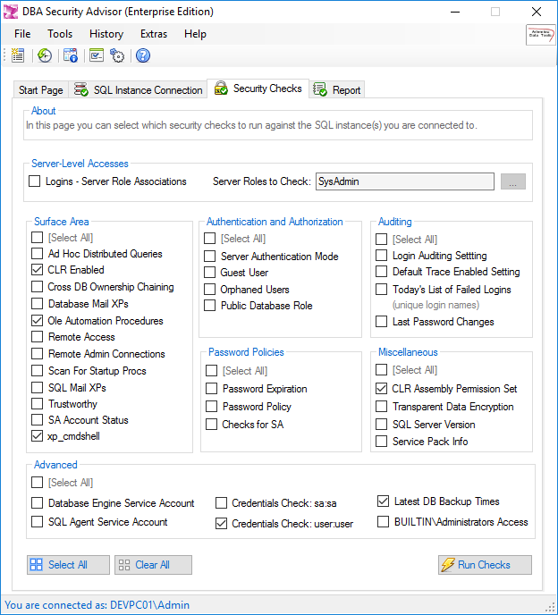 The SQL Server and .NET Hub: Announcing DBA Security Advisor - A Security Tool for SQL Server