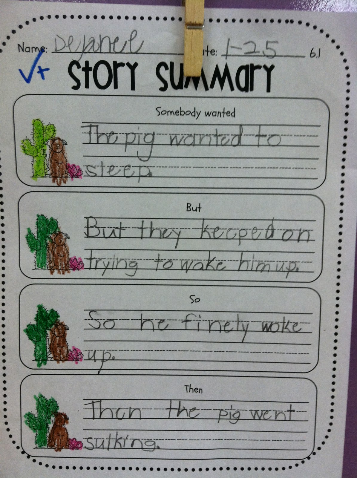 First Grade Fabulous Fish: Story Summary Pages - More Pigs and ...