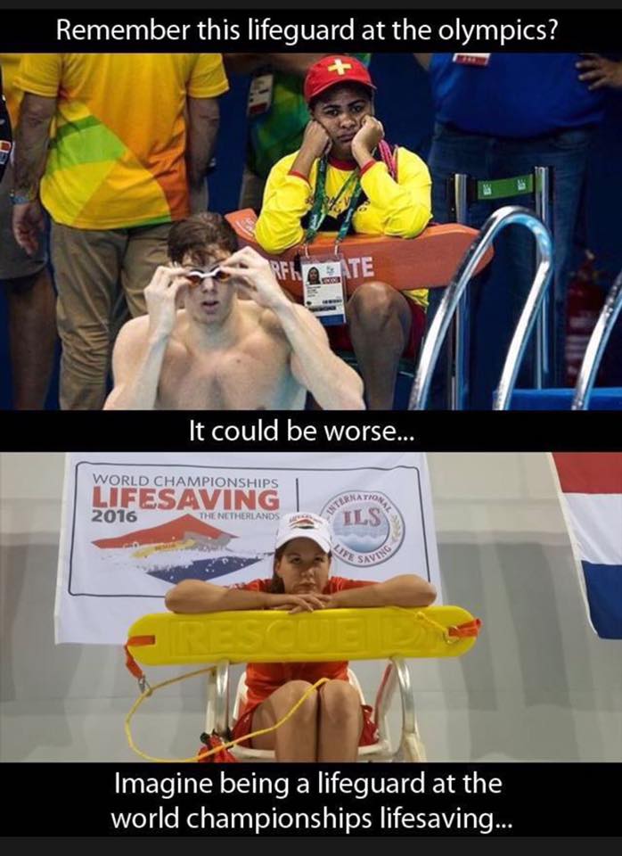 Remember this lifeguard at the olympics, it could be worse, imagine ...