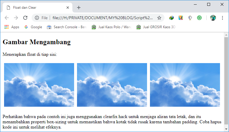 Belajar CSS Part 20 - Float dan Clear - king-octahasan