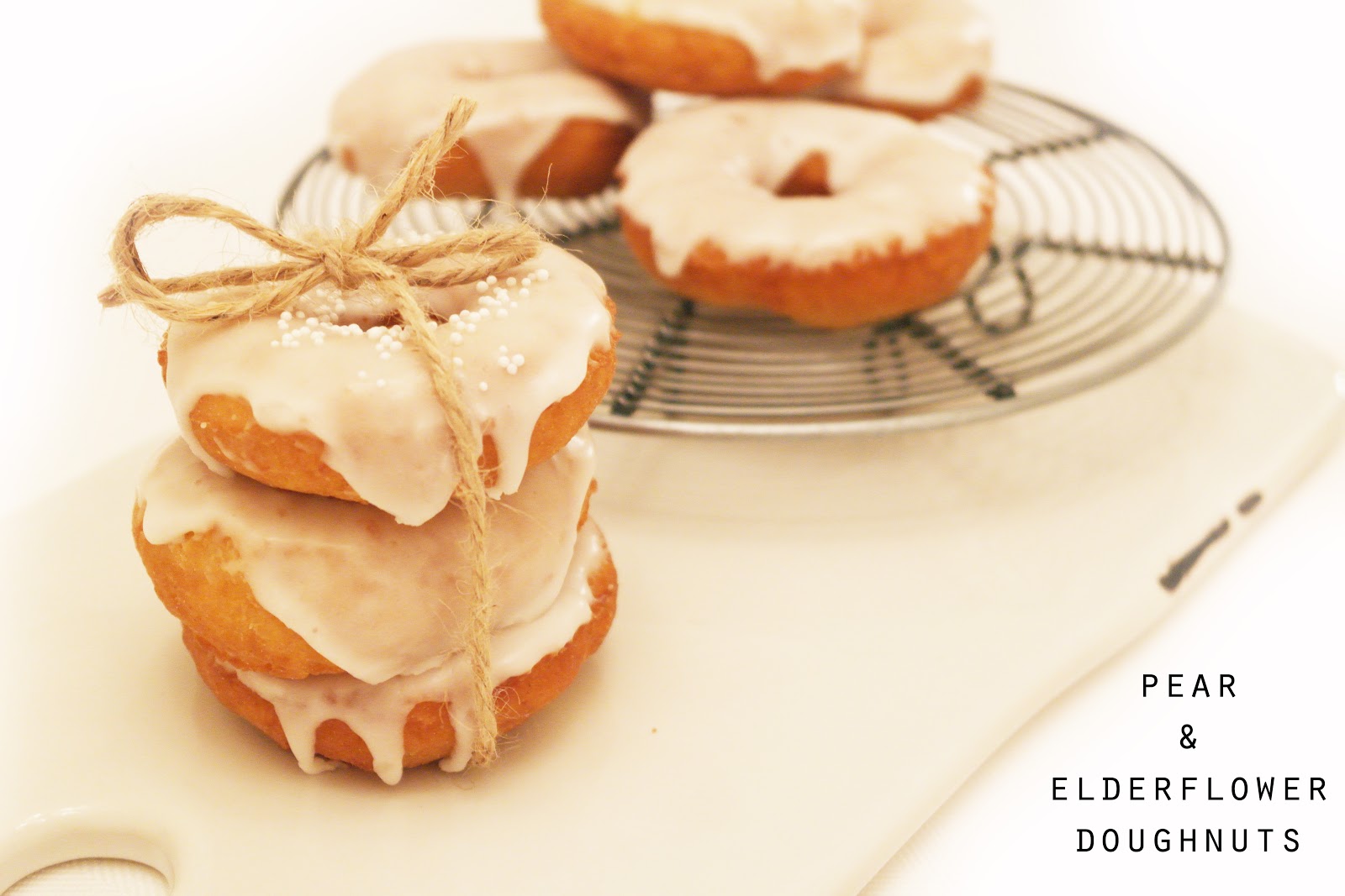 pear and elderflower doughnuts