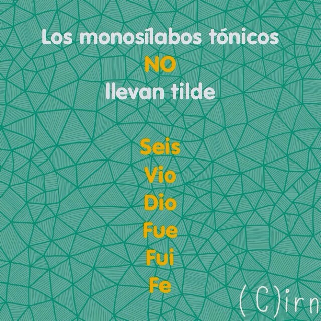 Monosílabos - Lengua y Literatura española