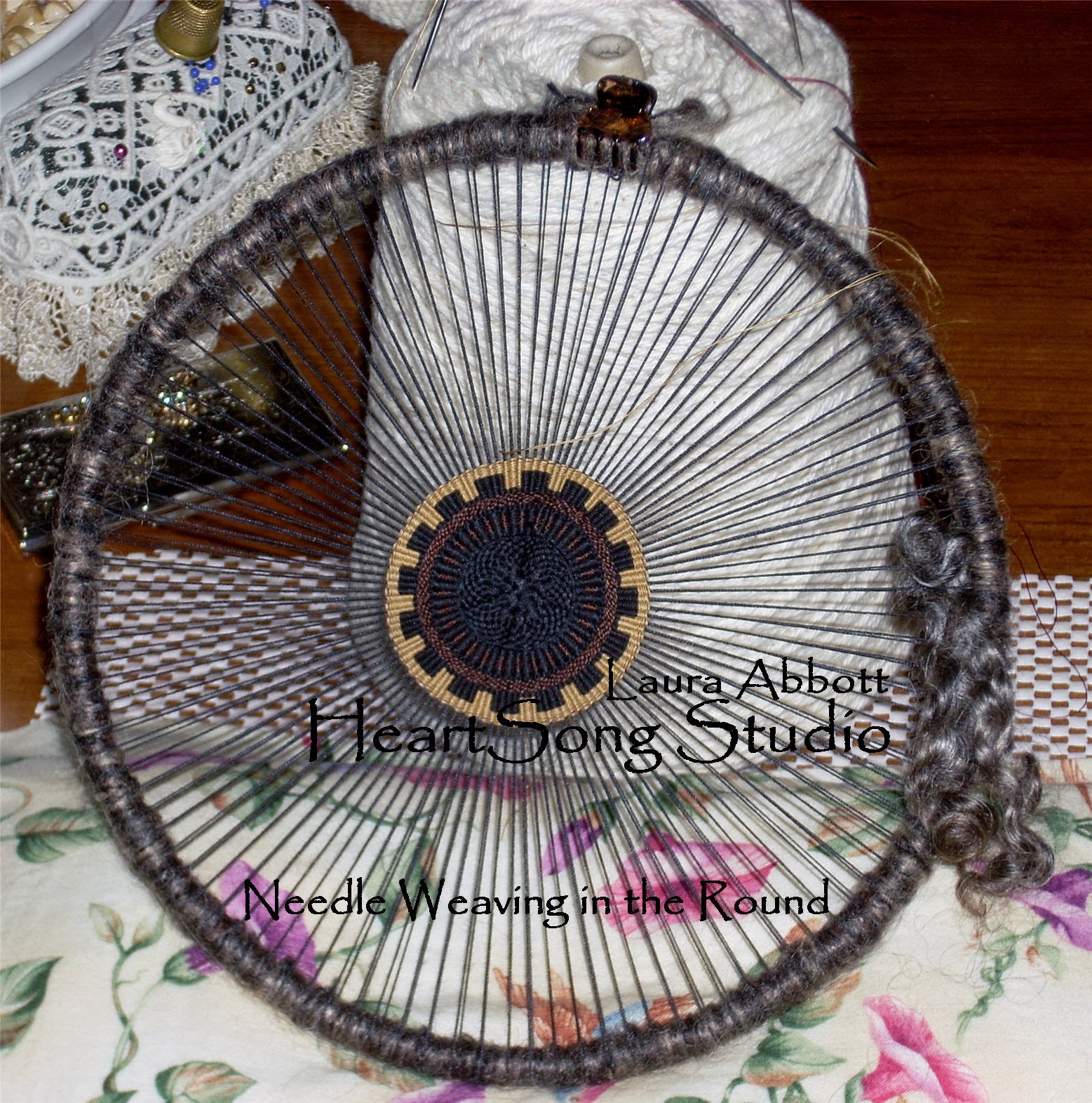 HeartSong Studio: Warping a Knifty Knitter Loom for Weaving in the Round