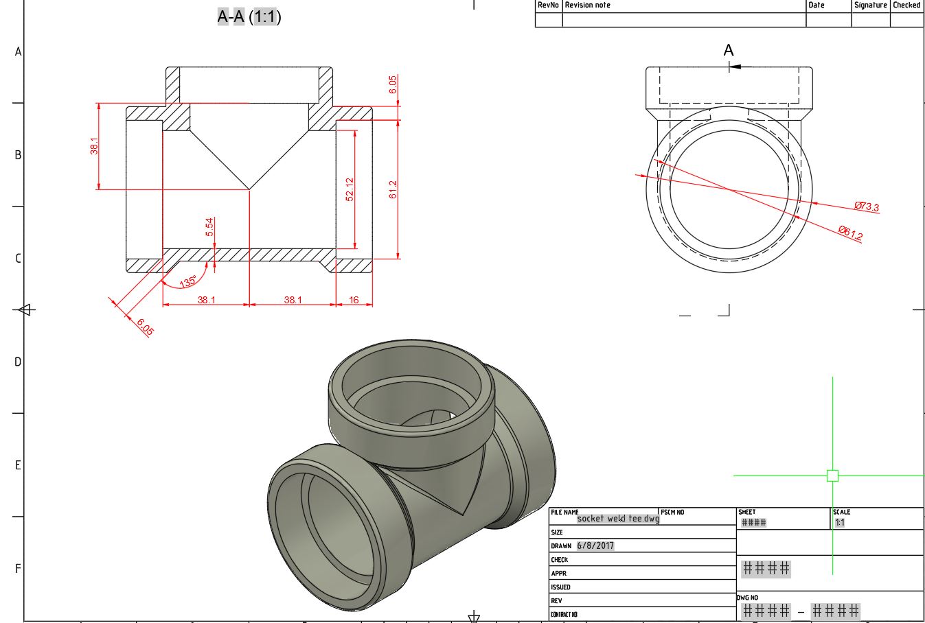 AUTOCAD NETWORK: Socket Weld Tee Tutorial