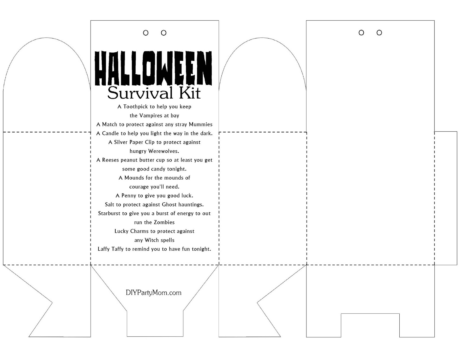 Zombie Survival Kit Candy Printouts