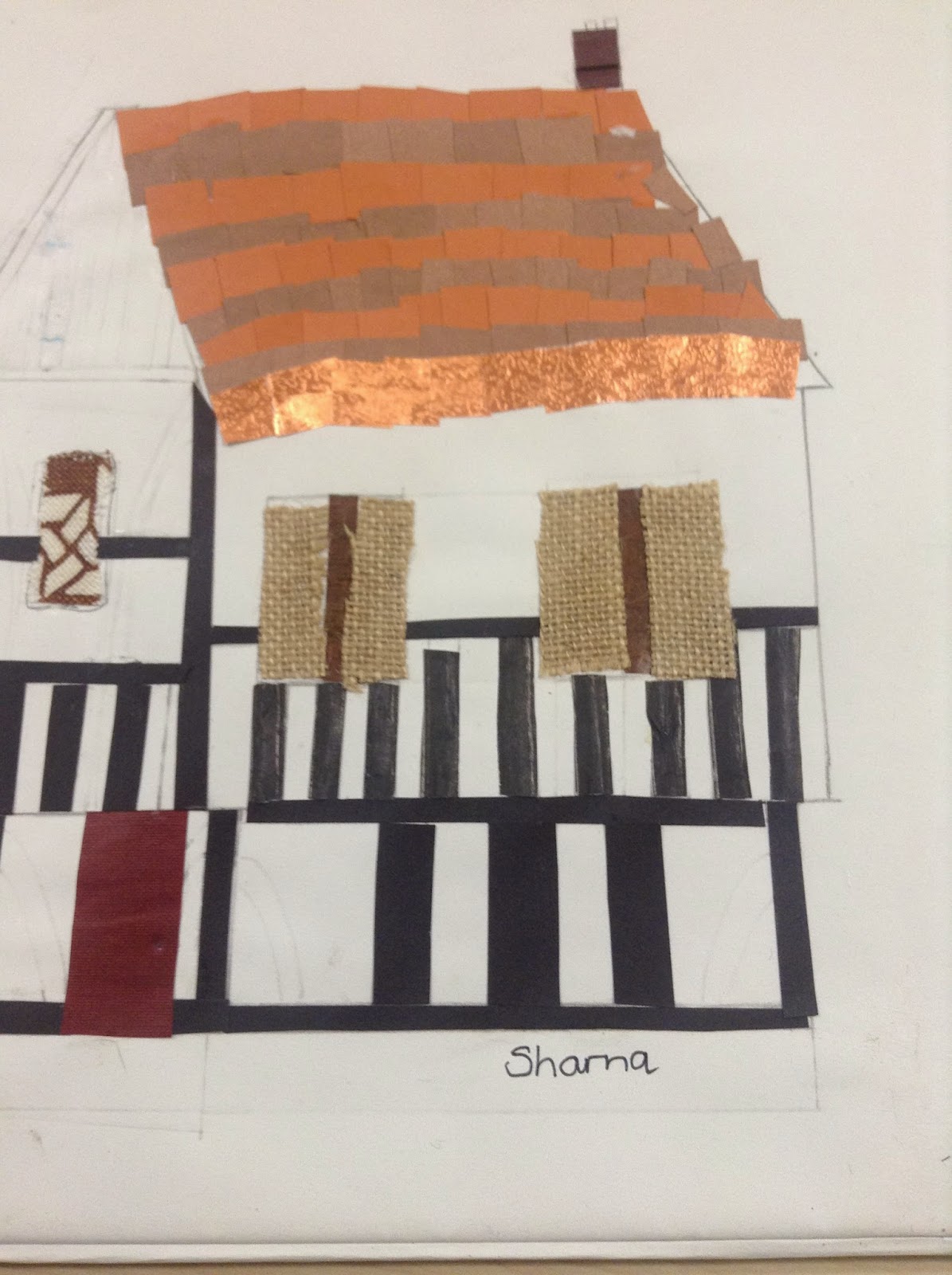 Broadford Year 5/6: Tudor House Textured Collage