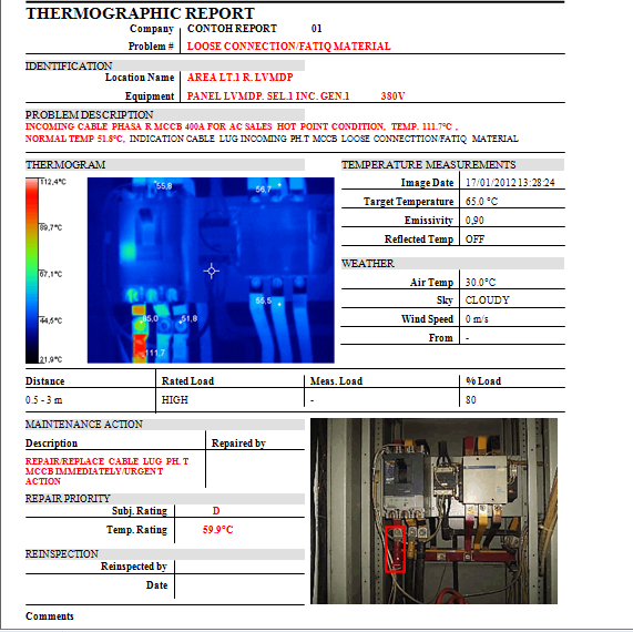 Infrared Thermography Services: Contoh Report 1