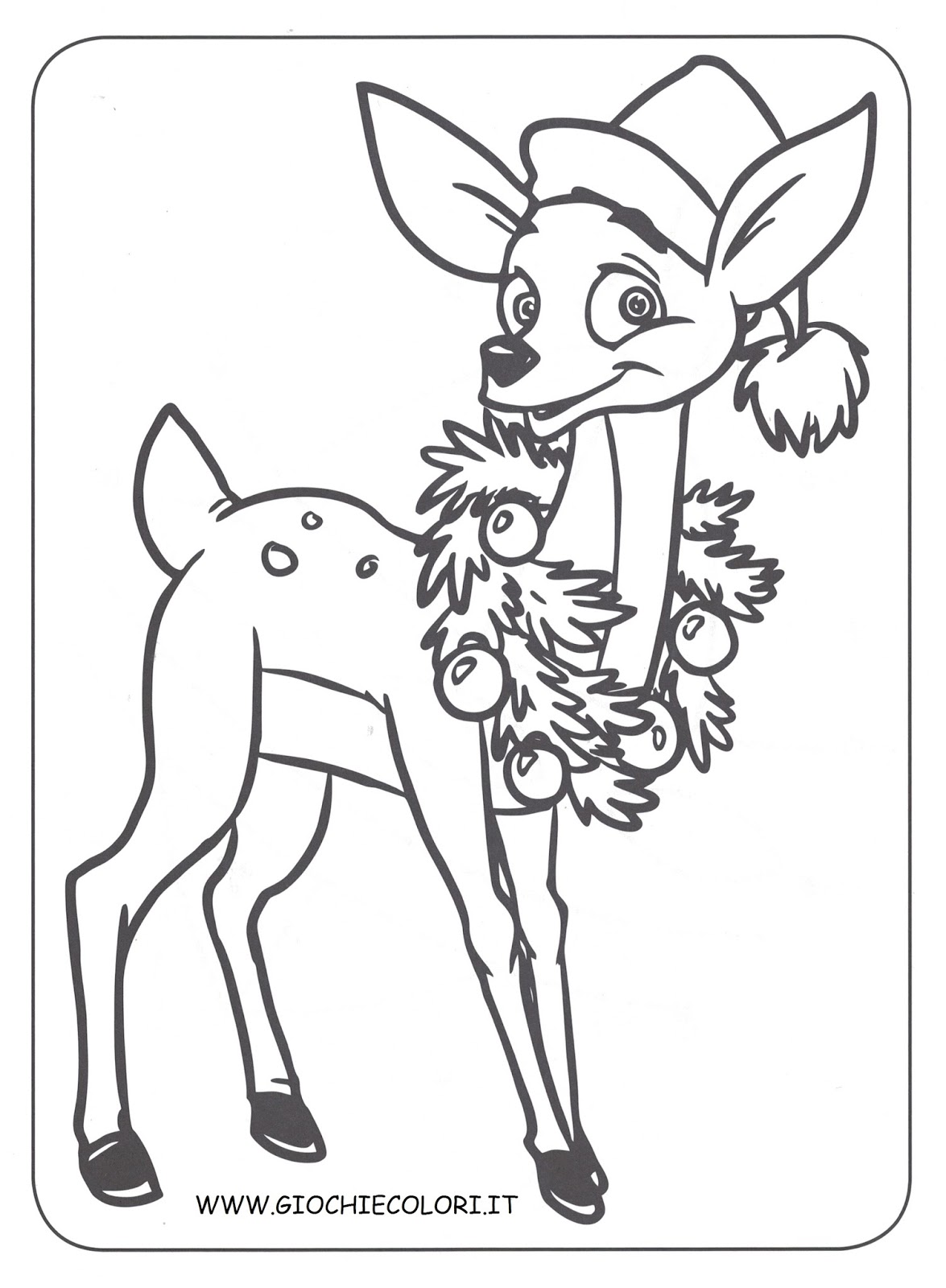 Colorare Natale Renna Disegno Renos Rudolph Renifery Ritagliare Renne ...