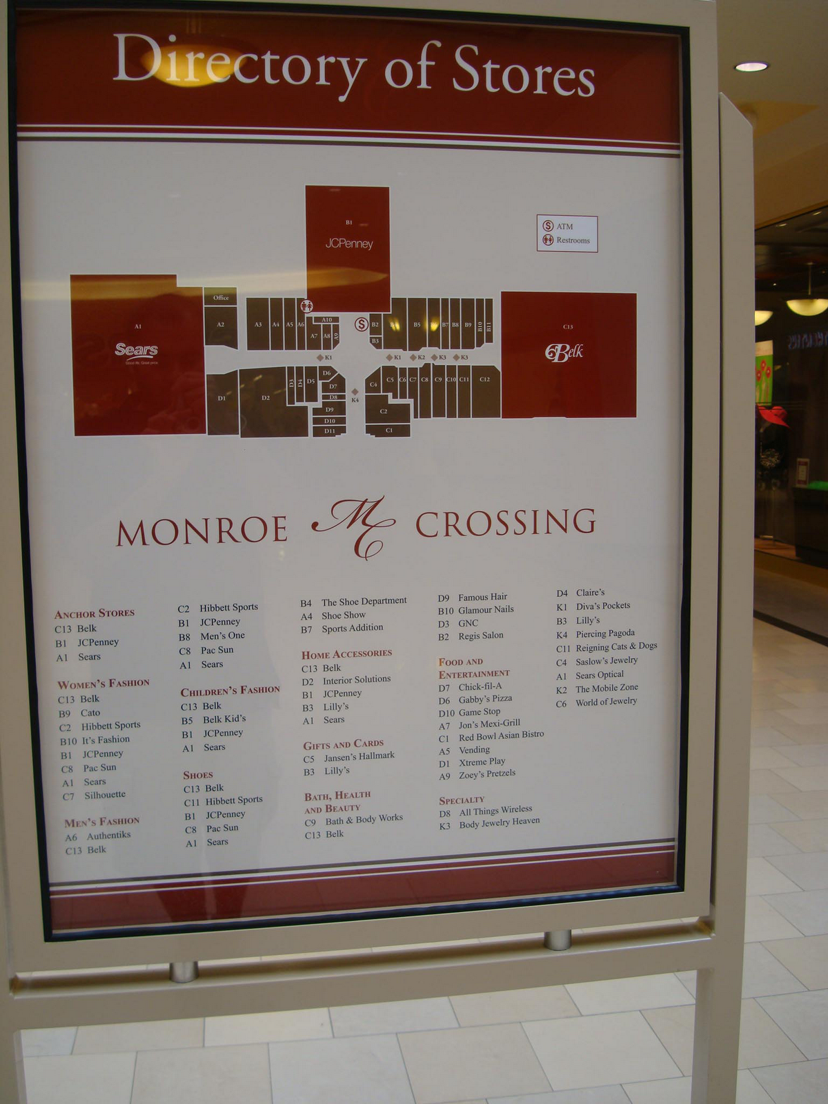 Burlington Mall Directory