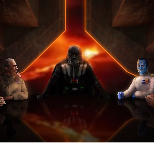 Darth Vader: POSTER DARTH VADER EN SU CASTILLO REUNIDO CON TARKING Y TRHAMW