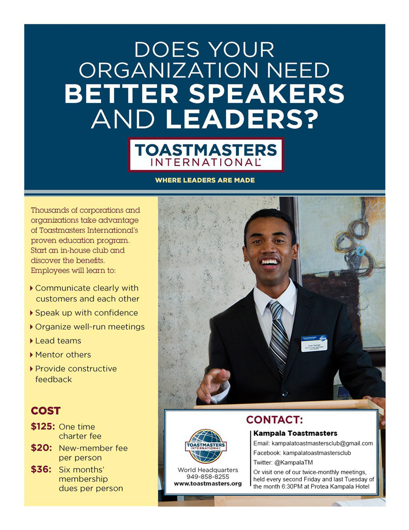 Kampala Toastmasters Club: Grooming better leaders through Corporate ...
