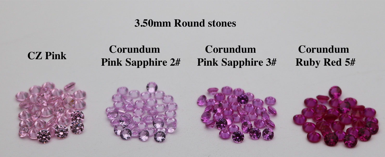 Cubic-Zirconia-Pink-Color VS Corundum Pink Sapphire and Ruby Red color ...