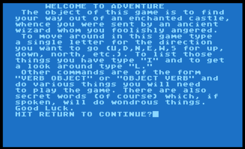 Gaming After 40: Adventure of the Week: Castle (1981)