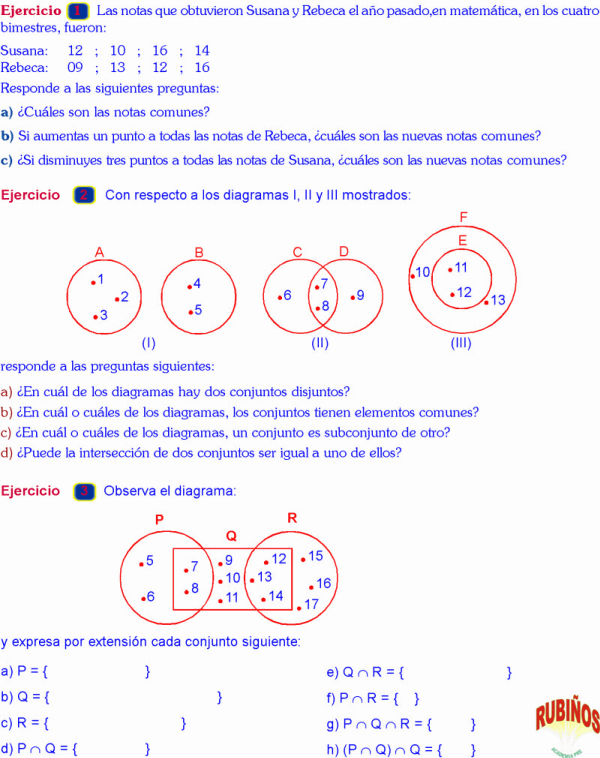INTERSECCION DE CONJUNTOS EJERCICIOS RESUELTOS PDF