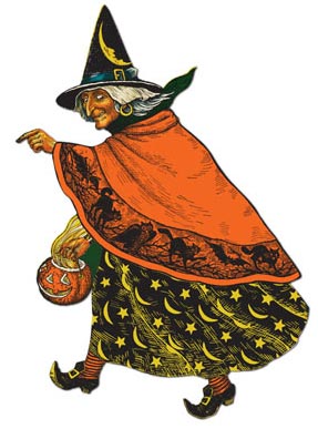 Vintage Halloween Collector: Beistle Witch Shown in Autumn Decorating ...