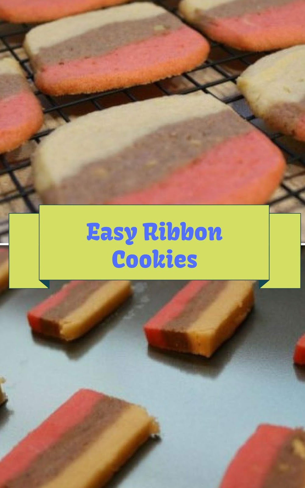 Easy Ribbon Cookies #christmas #cookies
