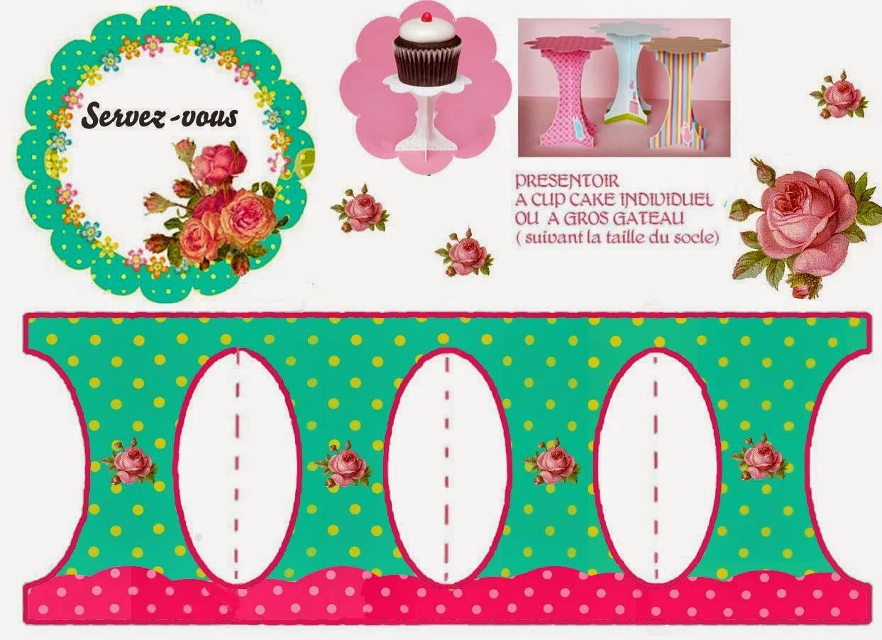 Shabby Chic Roses: Free Printable Mini Cupcake Stand. - Oh My Fiesta ...