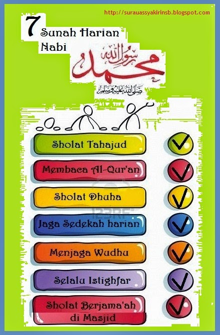 Surau As-Syakirin Sri Bengkal: POSTER DA'WAH- 7 Sunnah Utama (Harian ...