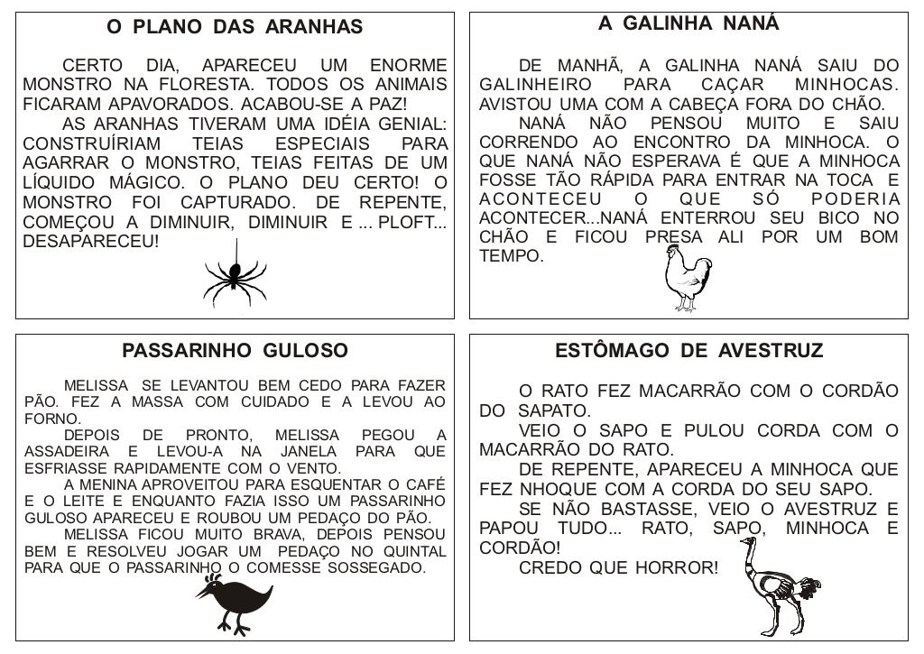 BAUZINHO DA WEB - BAÚ DA WEB : Pequenos textos para alfabetização 1º ...