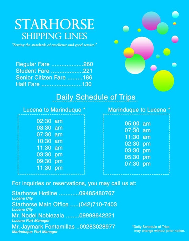 Starhorse Shipping Lines Management, Dapat Papurihan - MARINDUQUE.GOV.PH