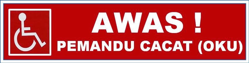 OKU Handicap Sticker / OKU Bumper Sticker / Disability Sticker : OKU ...