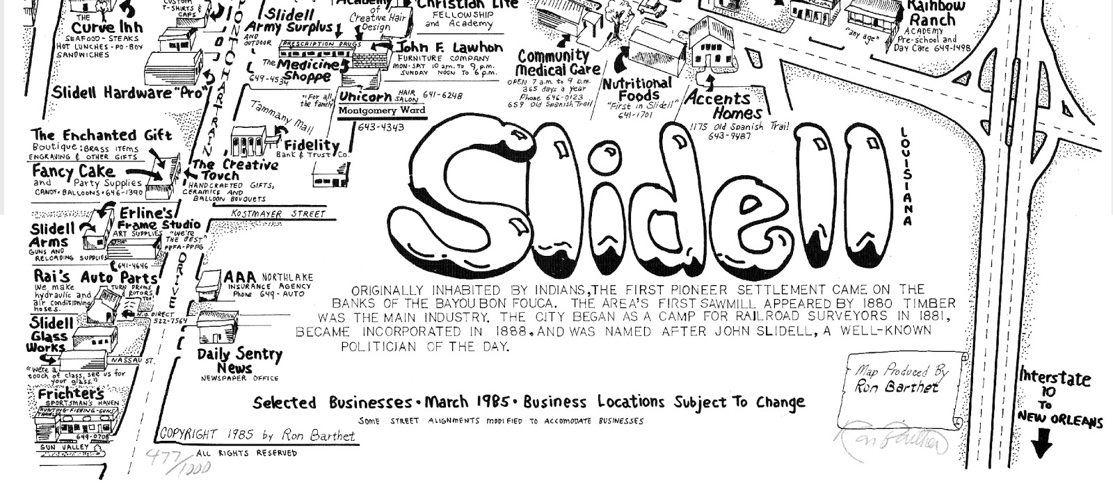 Tammany Family: Slidell Map - 1985