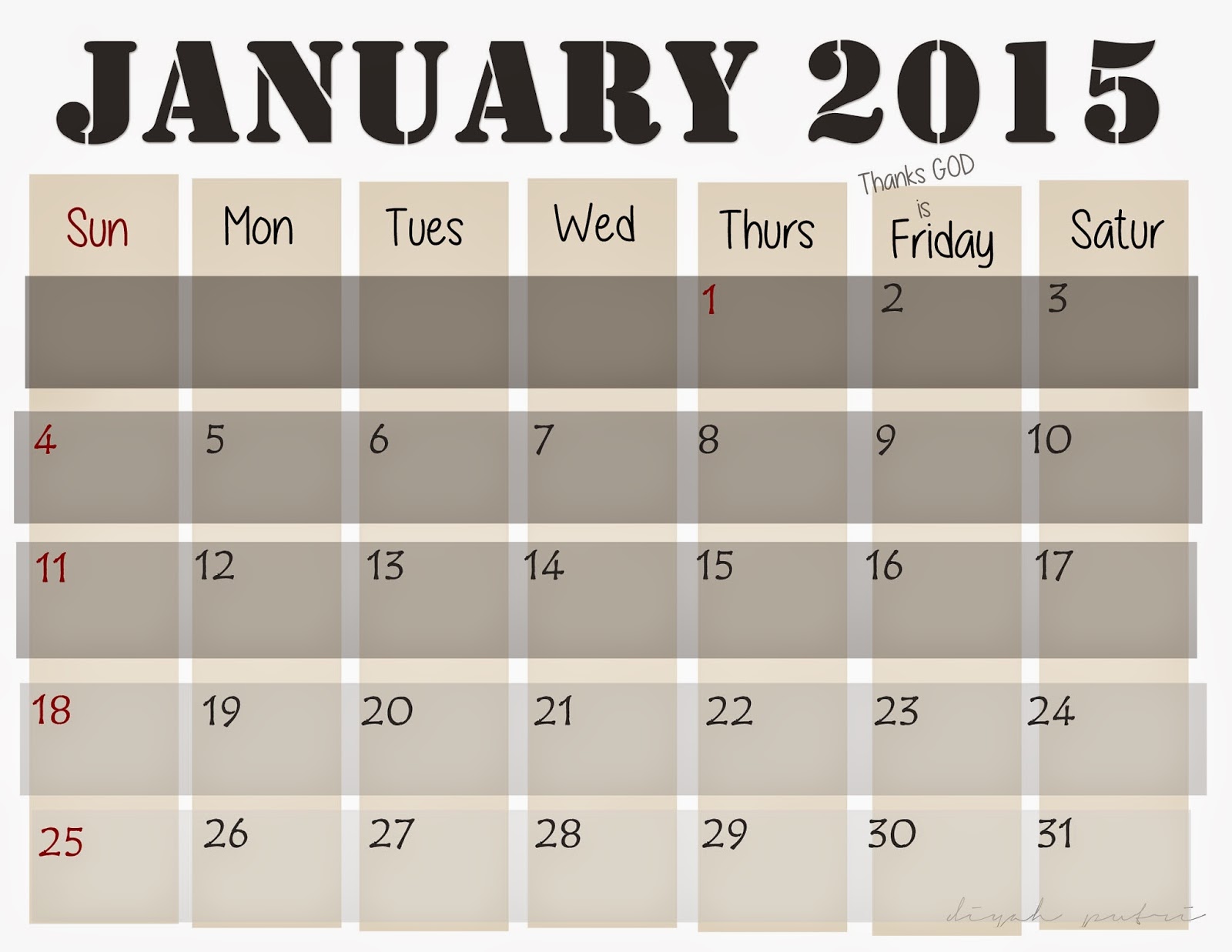 Free JANUARY 2015 Calendar - dkwp
