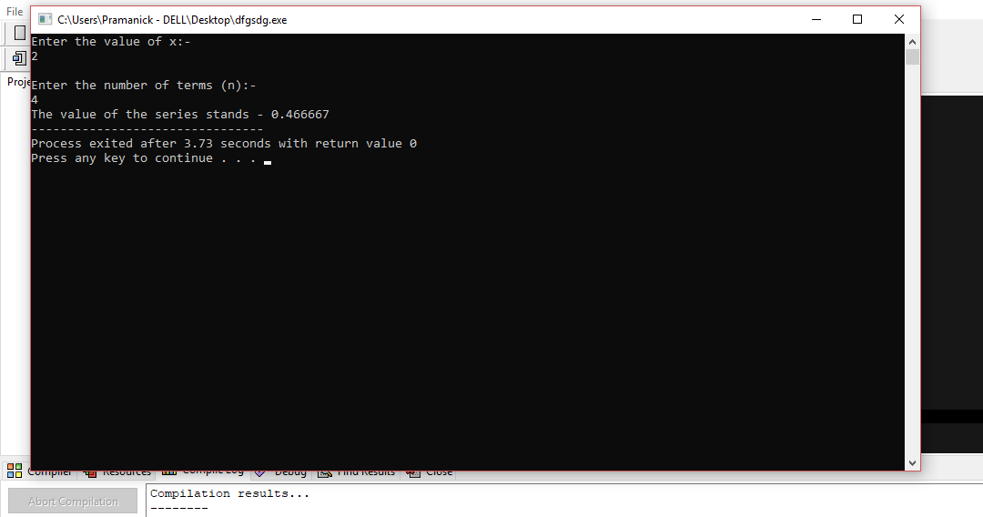 C++ Program to find the Sum of the Series, 1 – x/2! + x^2/3! – x^3/4! + x^4/5! .... | C++ ...