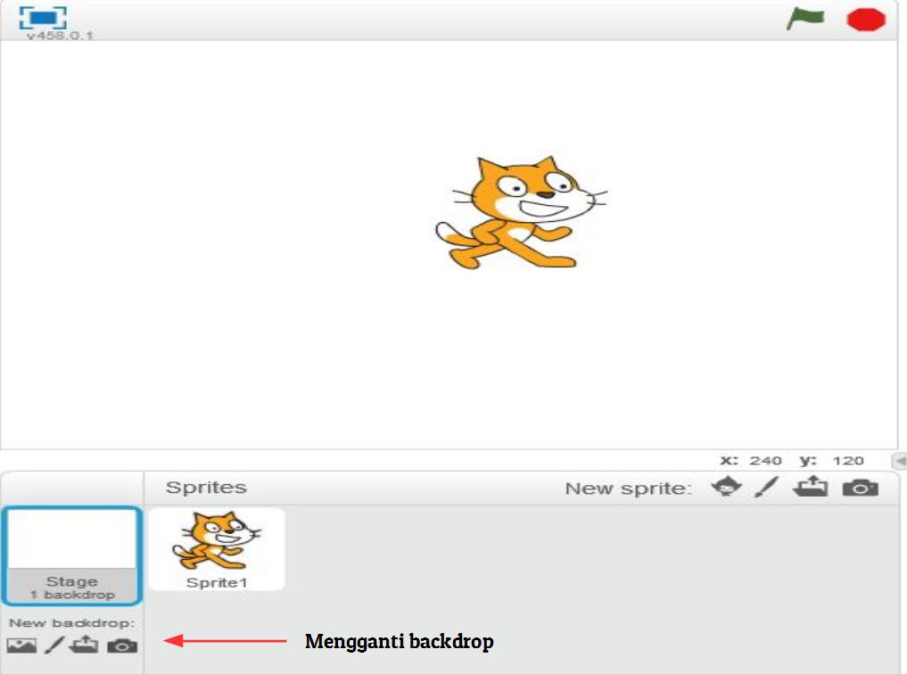 User Interface stage dan sprite pada Aplikasi Scratch - Pengenalan ...