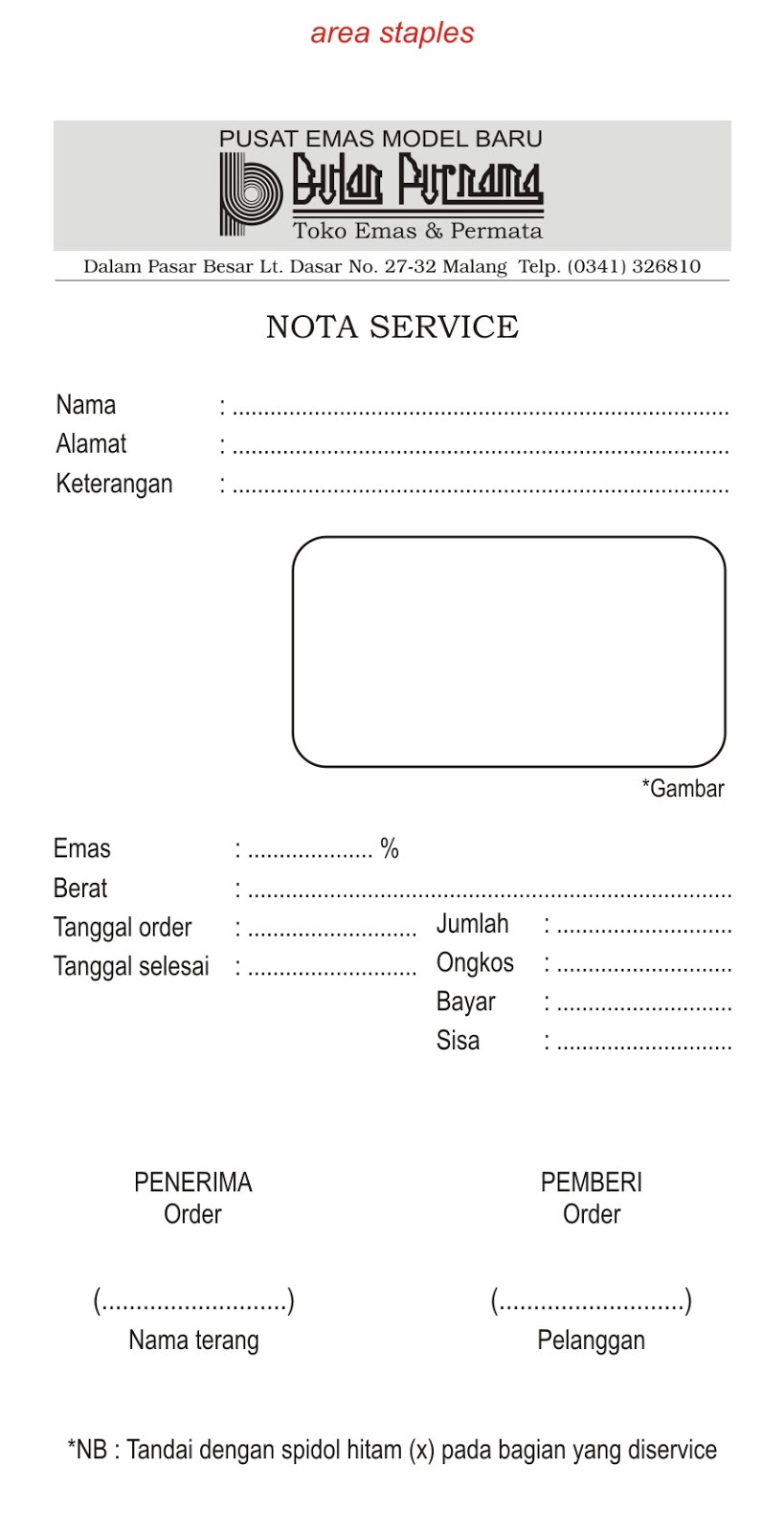 Contoh Nota Kosong | Percetakan di Malang | Cetak murah dan berkualitas ...