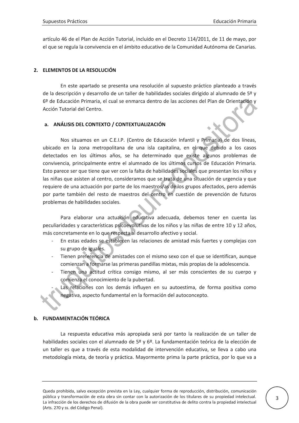 Ejemplo de Supuesto Práctico: TALLER DE HABILIDADES SOCIALES