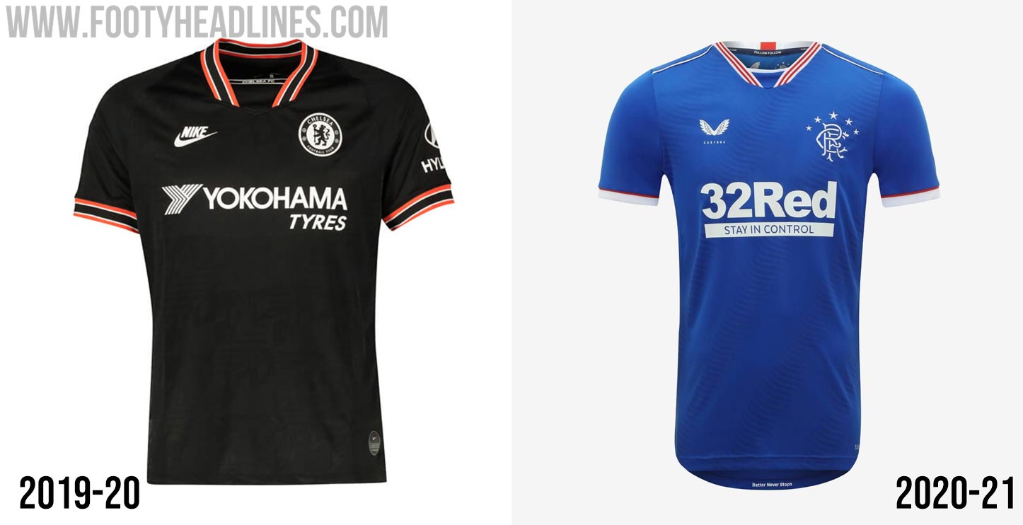 Castore Copies Nike Kit Elements For Rangers 20-21 Home Kit - Footy ...