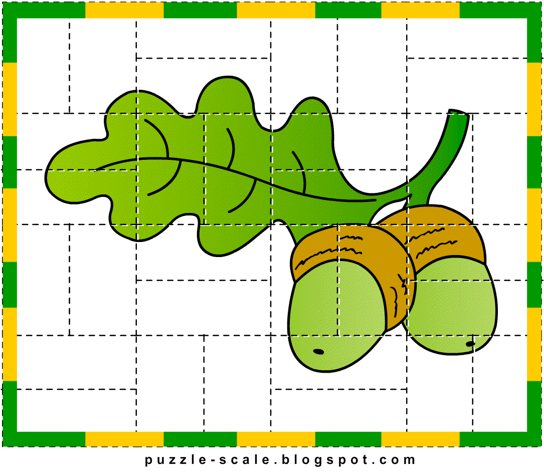 Free Printable Picture puzzles: Acorn Puzzle