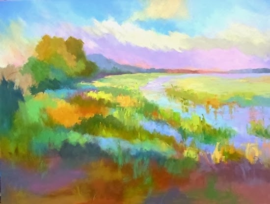 Contemporary Artists of Georgia: Marsh Grass Landscape, Impressionism ...