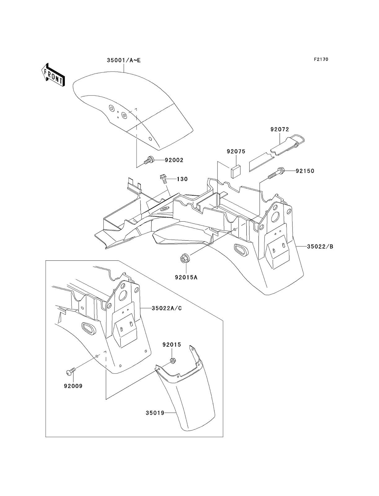 Kawasaki ER5 Part Diagrams: Fenders