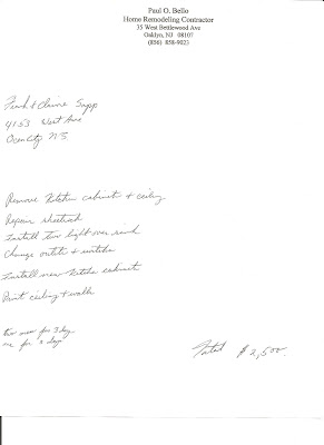 Kitchen Cabinet Invoice and New Estimate: Lower Kitchen Cabinets