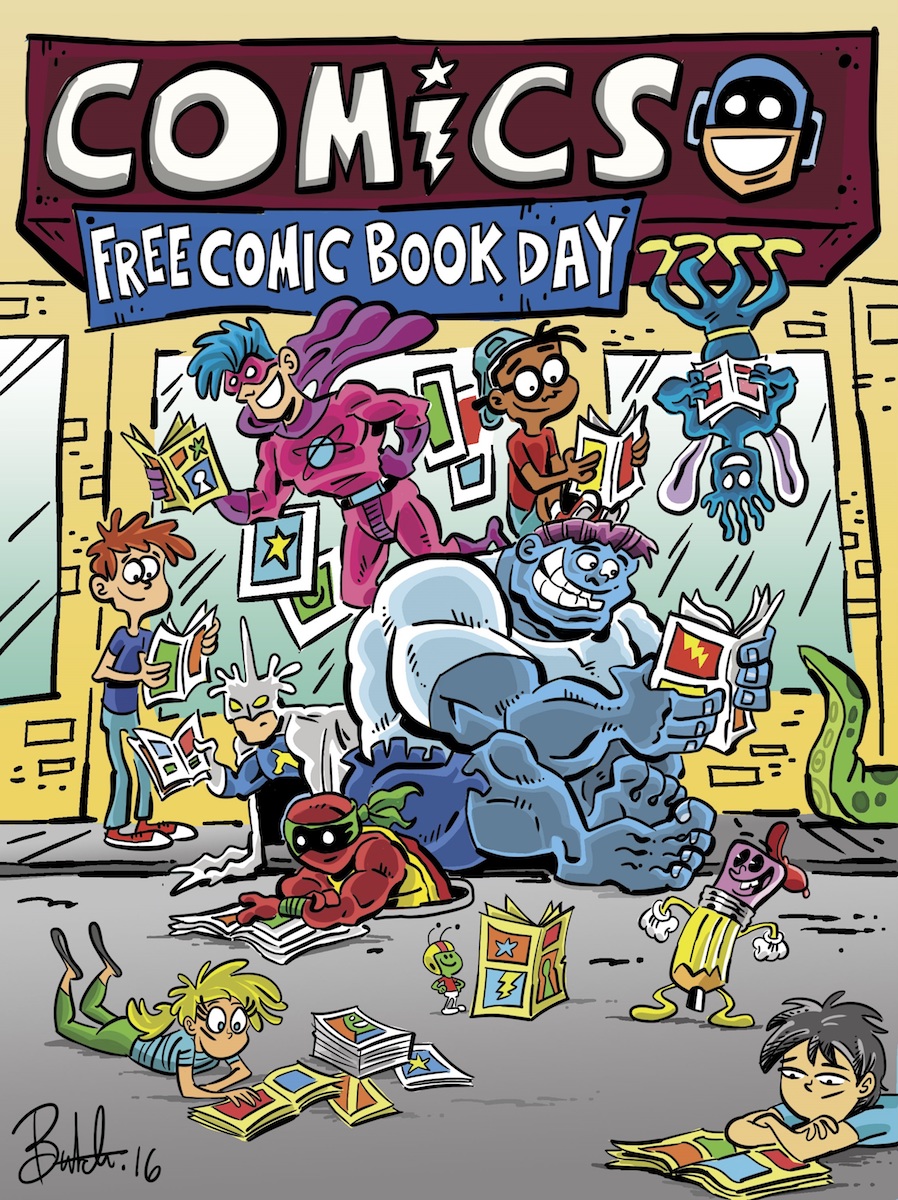 NickALive!: Butch Hartman Designs Official Free Comic Book Day 2017 T-Shirt