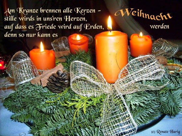 Willkommen in Renates Eckchen: Nicht mehr lange, dann brennen 4 Kerzen ...