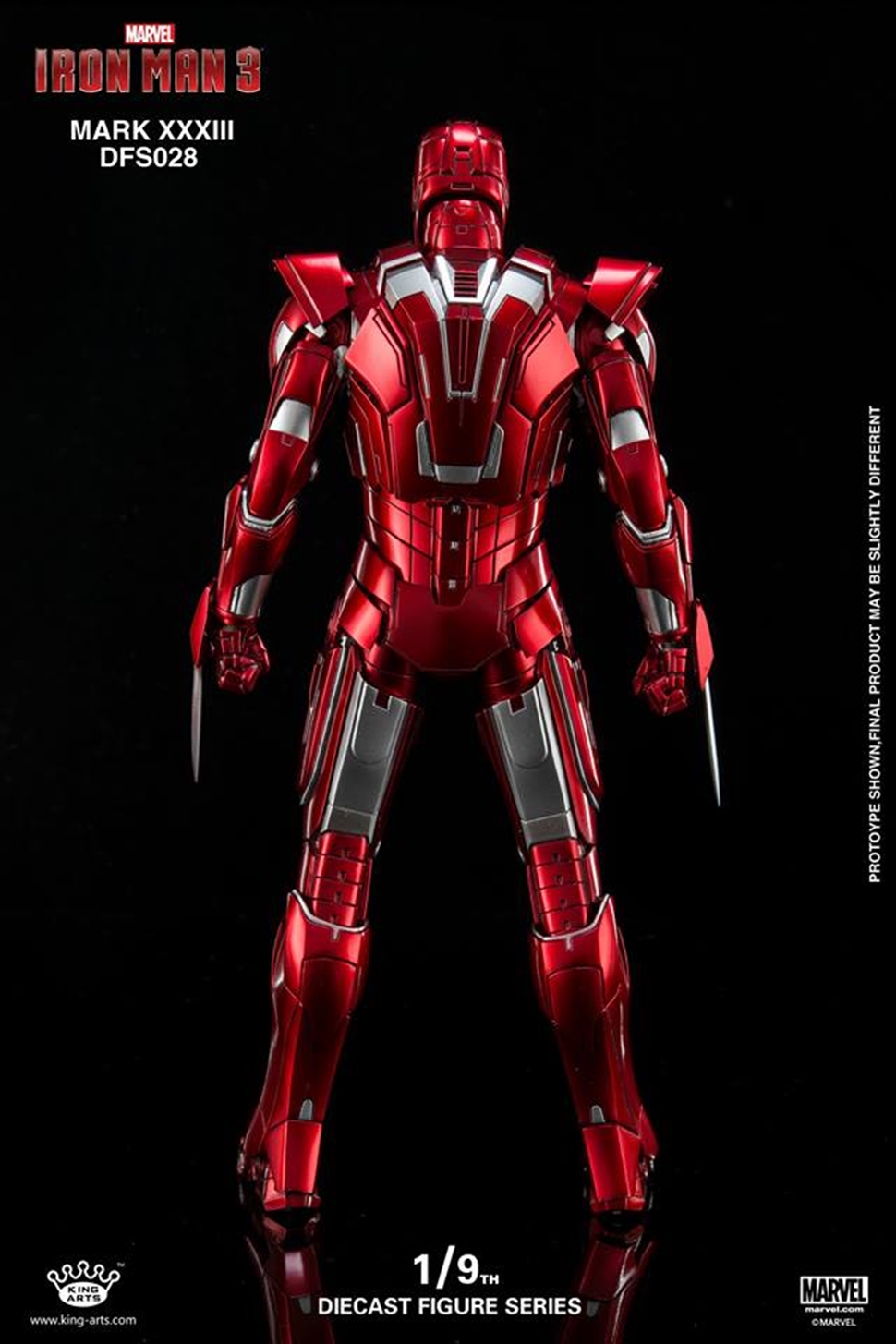 「銀色百夫長」King Arts《鐵甲奇俠3》1/9 Iron Man Mark 33 -Silver Centurion 合金人偶 ...