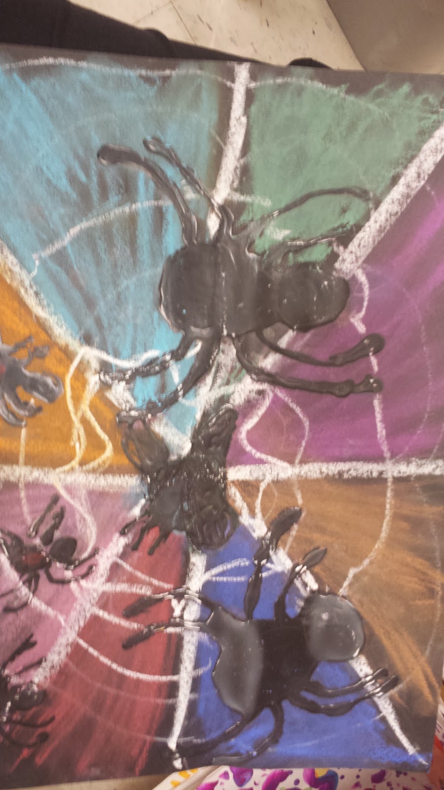 Mrs. Mona Lisa's Art Spot!: 3rd Grade Chalk Pastel Spiders!