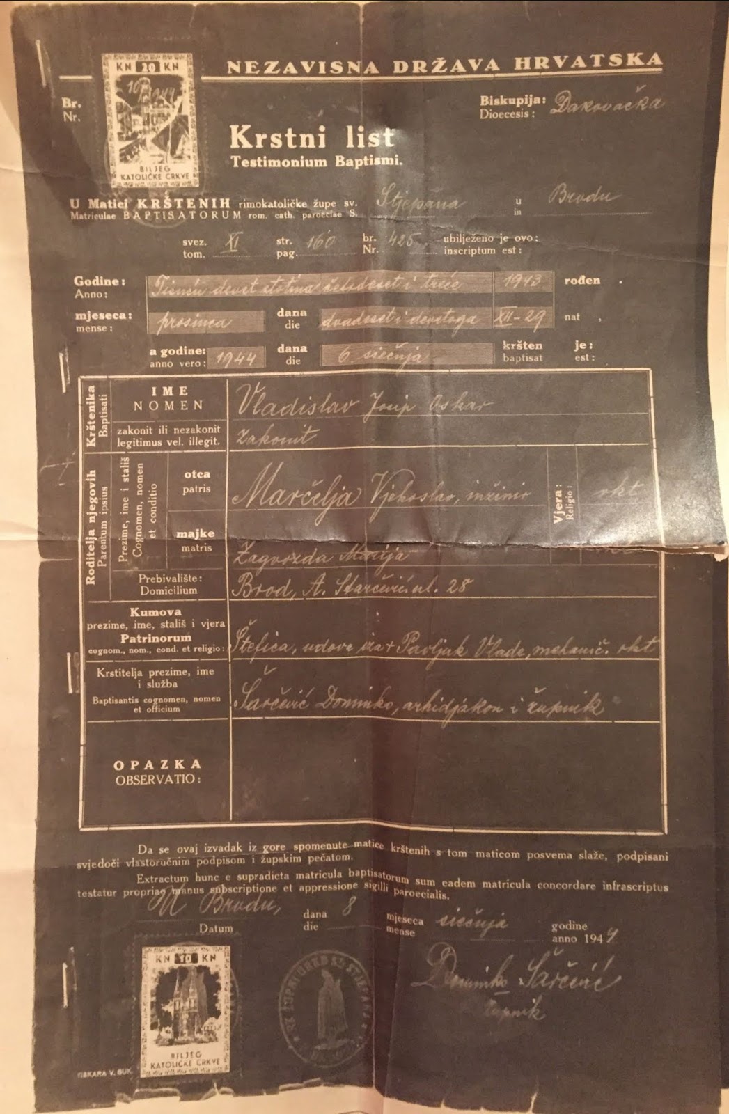 Studia Croatica: 0012 Marcelja 1943