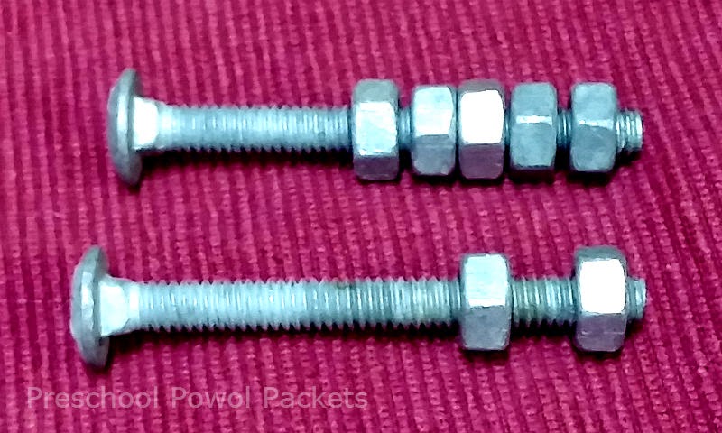 Preschool Math: Nuts & Bolts More or Less Game | Preschool Powol Packets