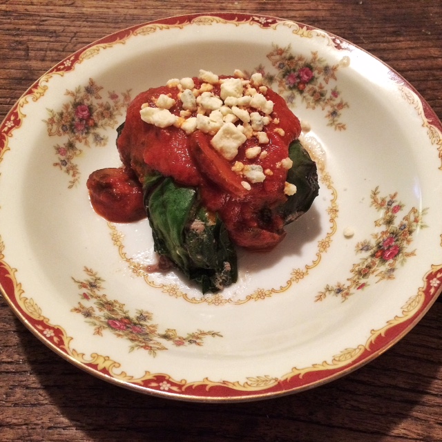 a cilantro color: a cooking blog: Beef Stuffed Chard with Marinara and ...