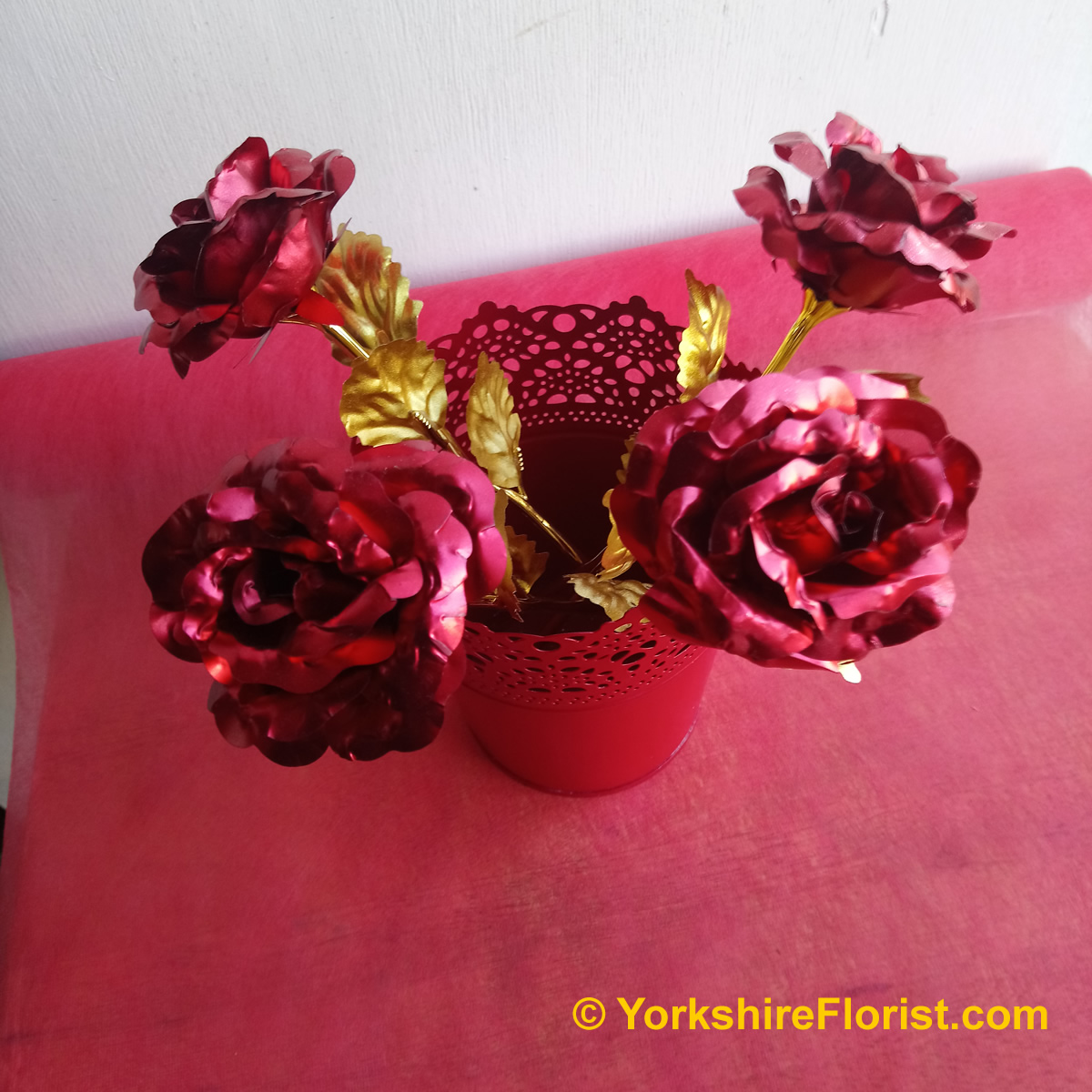 Yorkshire Florist: Metallic Red Foil Roses