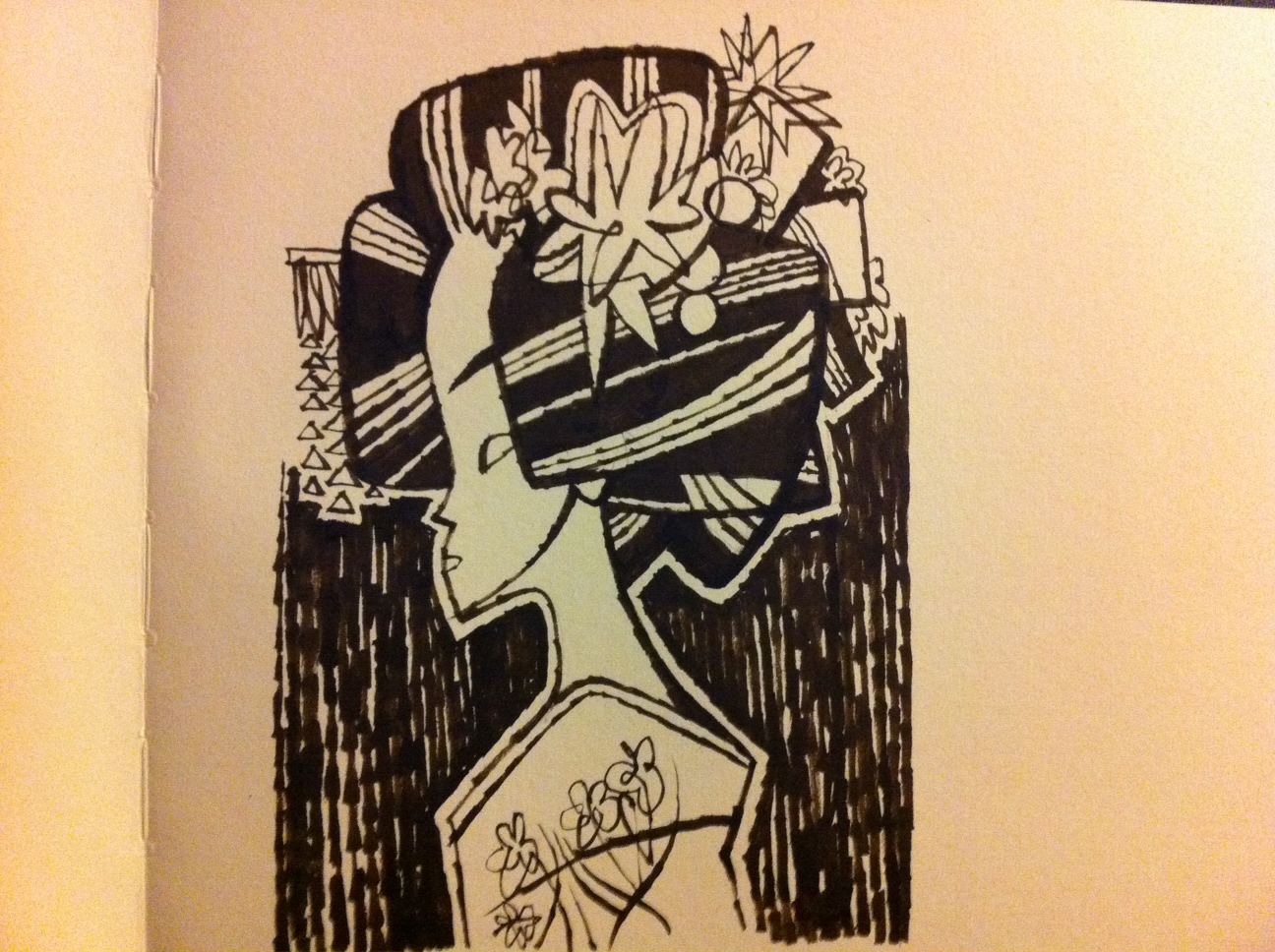 I Heart Pencils: Geisha Lino Print